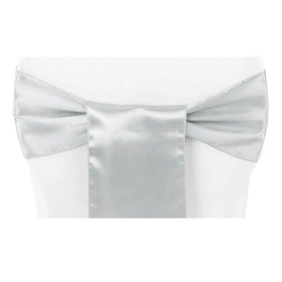 Dining | 5 Count Silver Satin Chair Sashes Wedding Party Dining Banquet ...